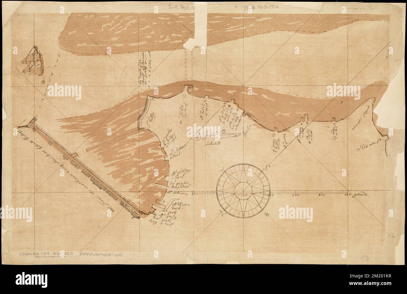 [Boston wharves, from Long Wharf] , Boston Mass., Maps, Manuscript ...