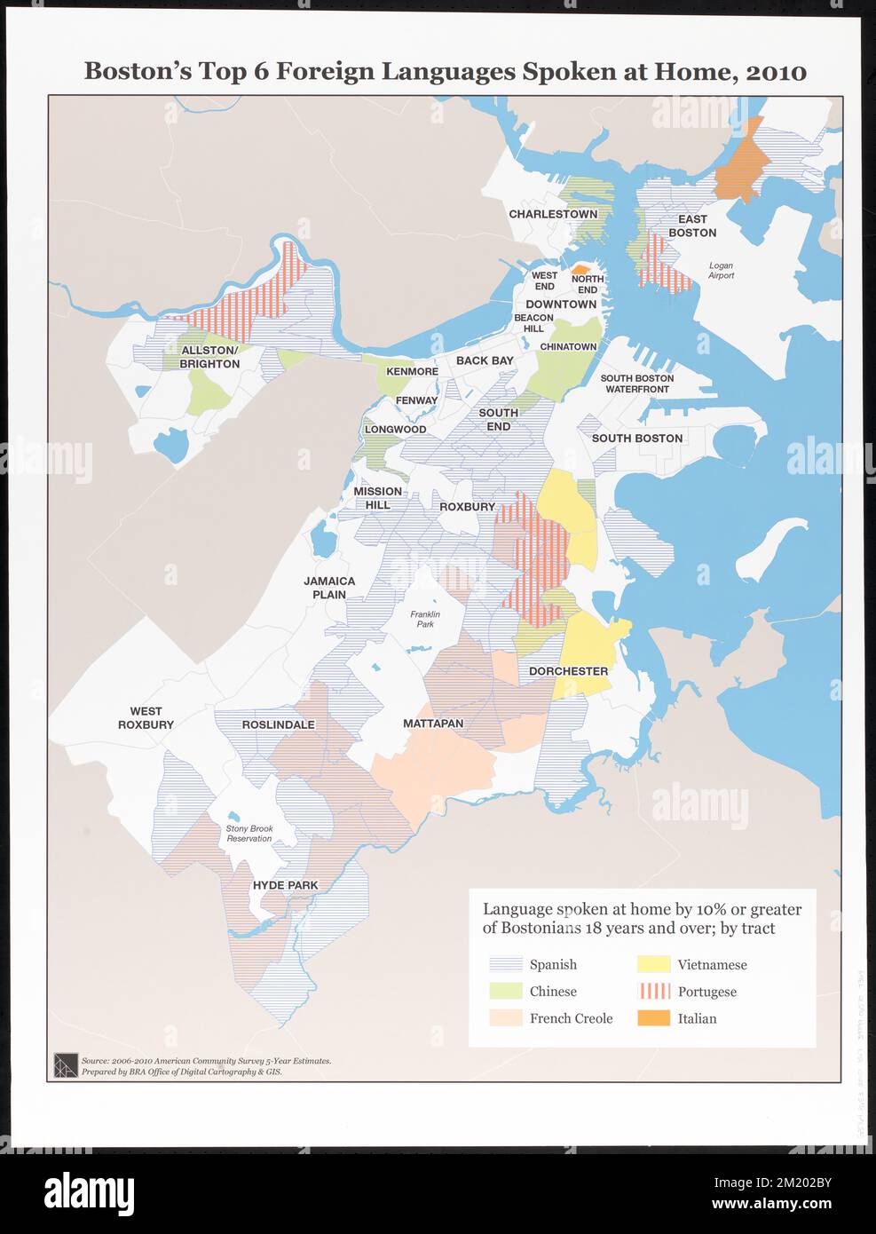 Boston's top 6 foreign languages spoken at home, 2010 , Language and ...