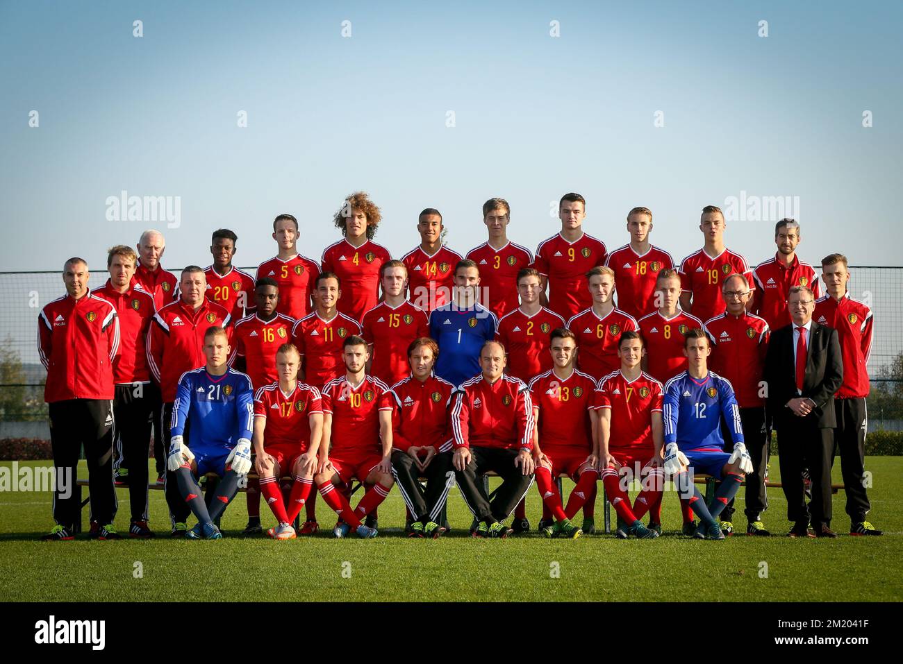 20151011 - TUBIZE, BELGIUM: (BACK R) Belgium's scout Norbert Deviane ...