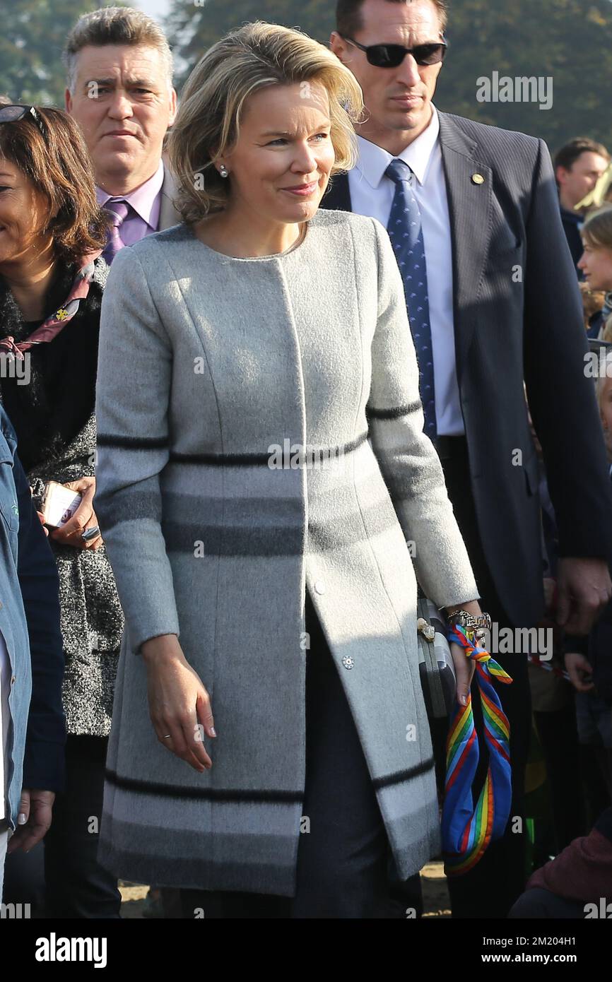 20151011 - NAMUR, BELGIUM: Queen Mathilde of Belgium pictured during ...
