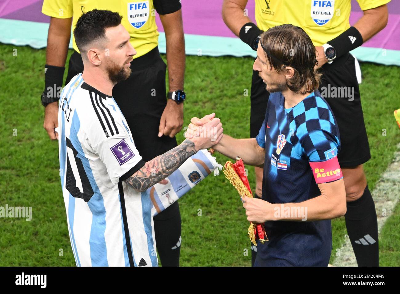 Luka modric lionel messi world cup 2022 hi-res stock photography and ...
