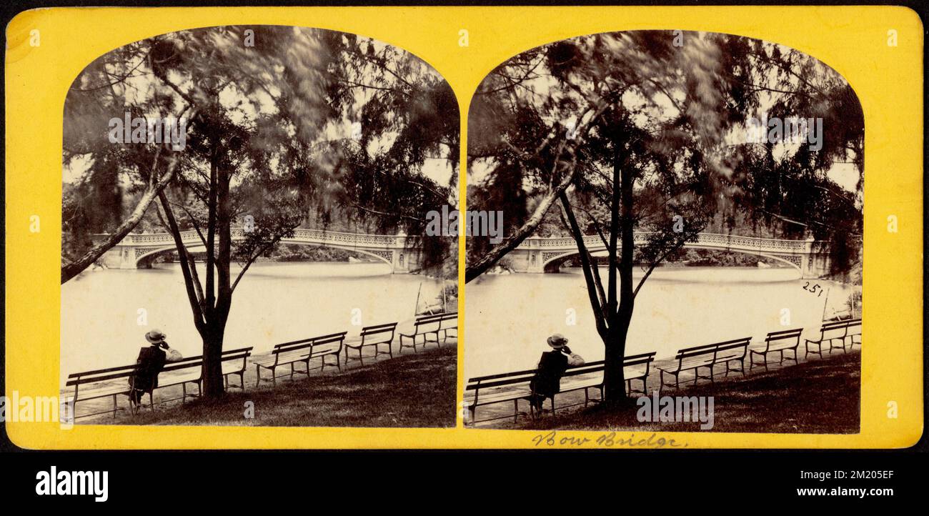 Bow bridge (distant view) , Parks, Benches, Bridges, Bodies of water ...