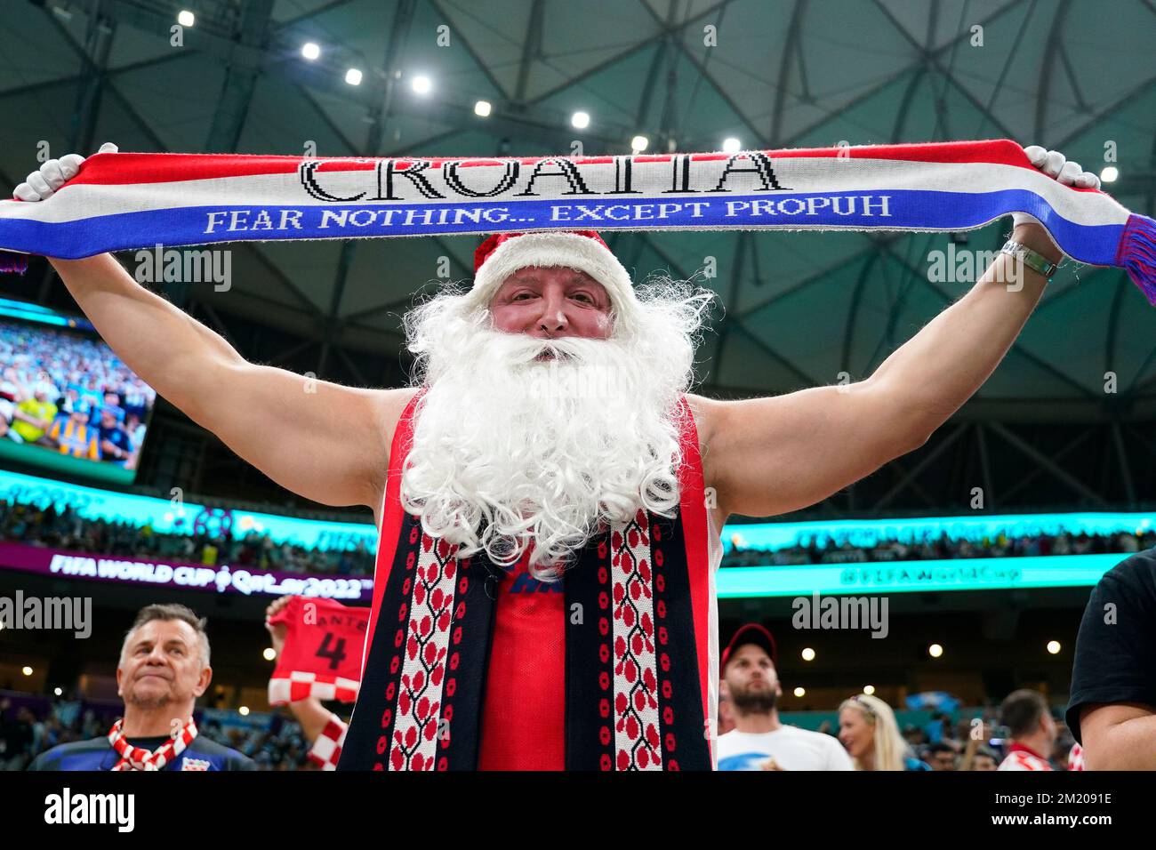 Lusail, Qatar. 13/12/2022, Croatia fans during the FIFA World Cup Qatar ...
