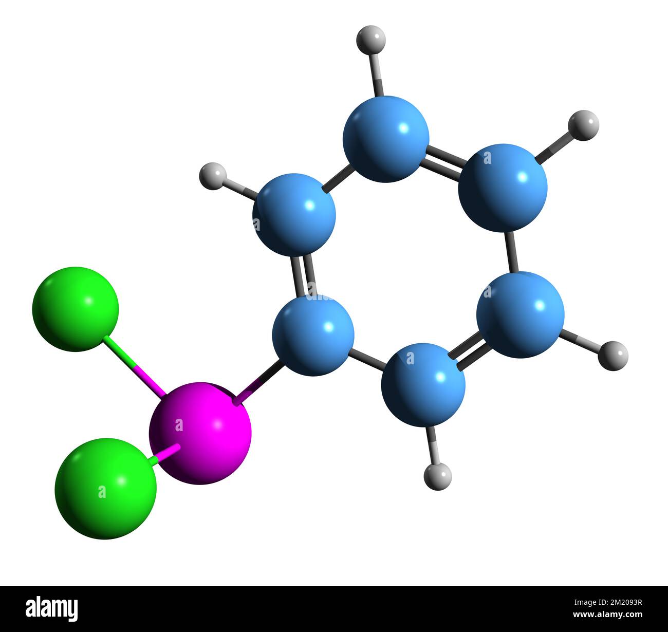 3D image of Phenyldichloroarsine skeletal formula - molecular chemical ...