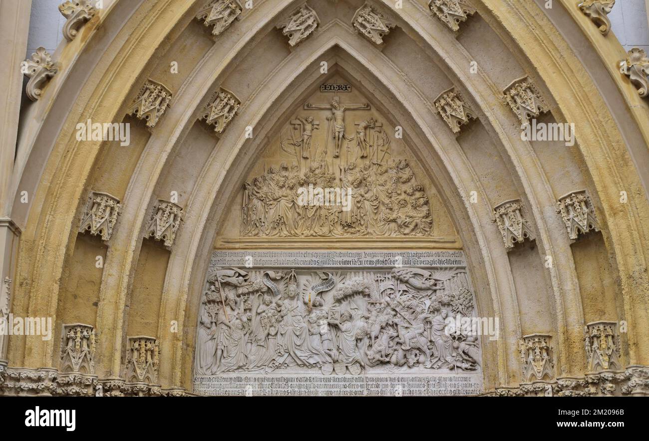 Gothic portal of Mariazell Basilica, Austria Stock Photo - Alamy