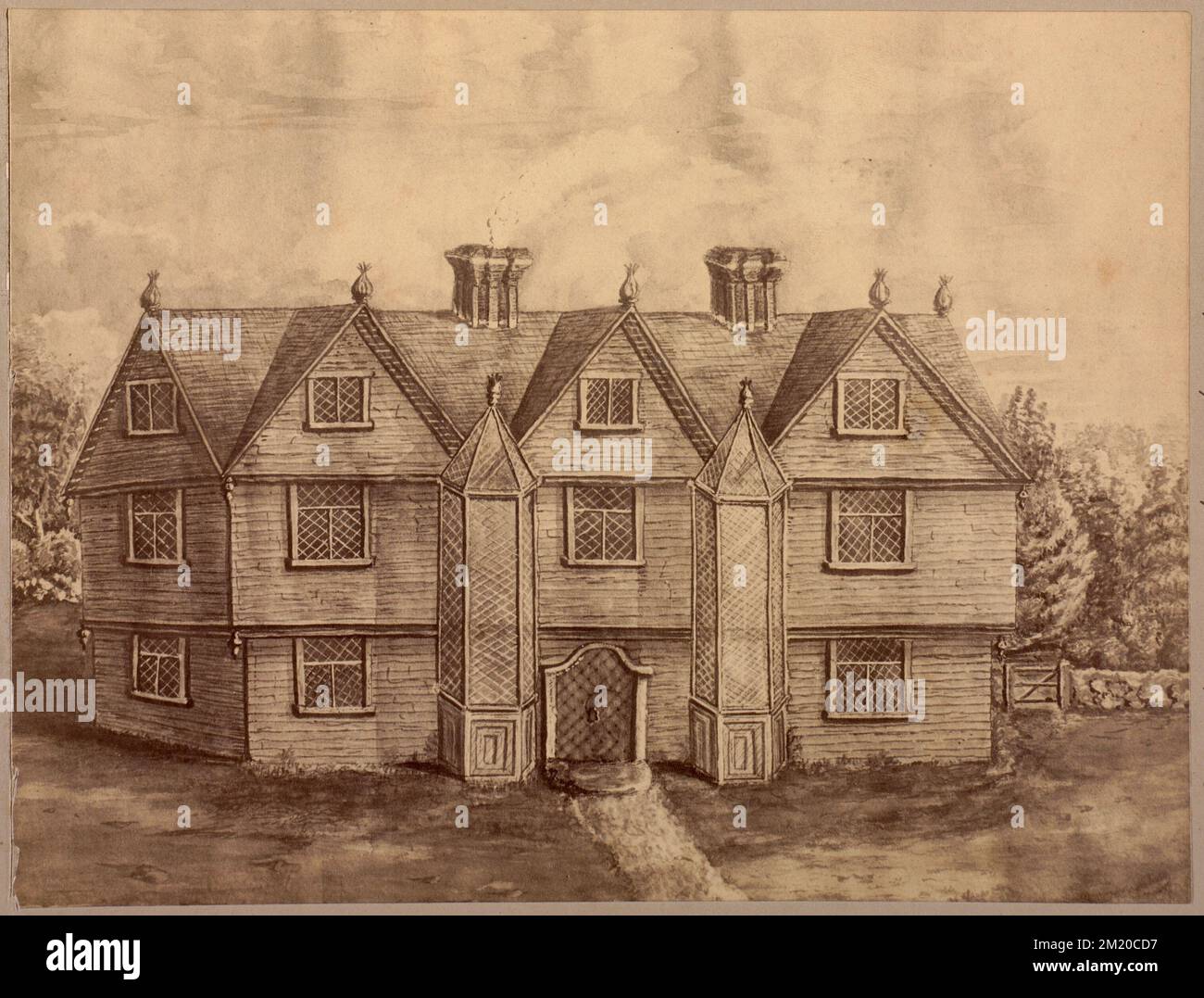 The Bradsheet house, Salem, torn down in 1750, was built by Emanuel ...