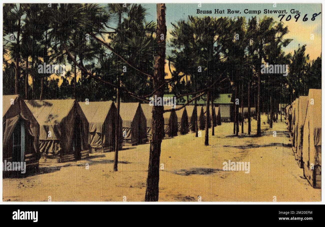 Brass hat row, Camp Stewart, Ga. , Military facilities, Tichnor ...