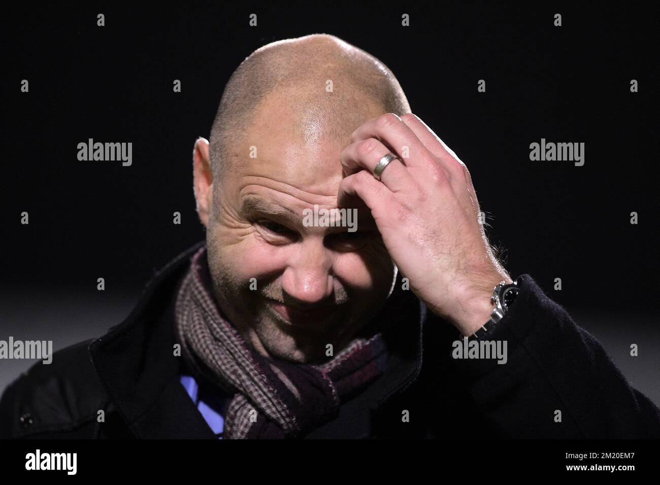 20151129 - WESTERLO, BELGIUM: Westerlo's head coach Bob Peeters ...