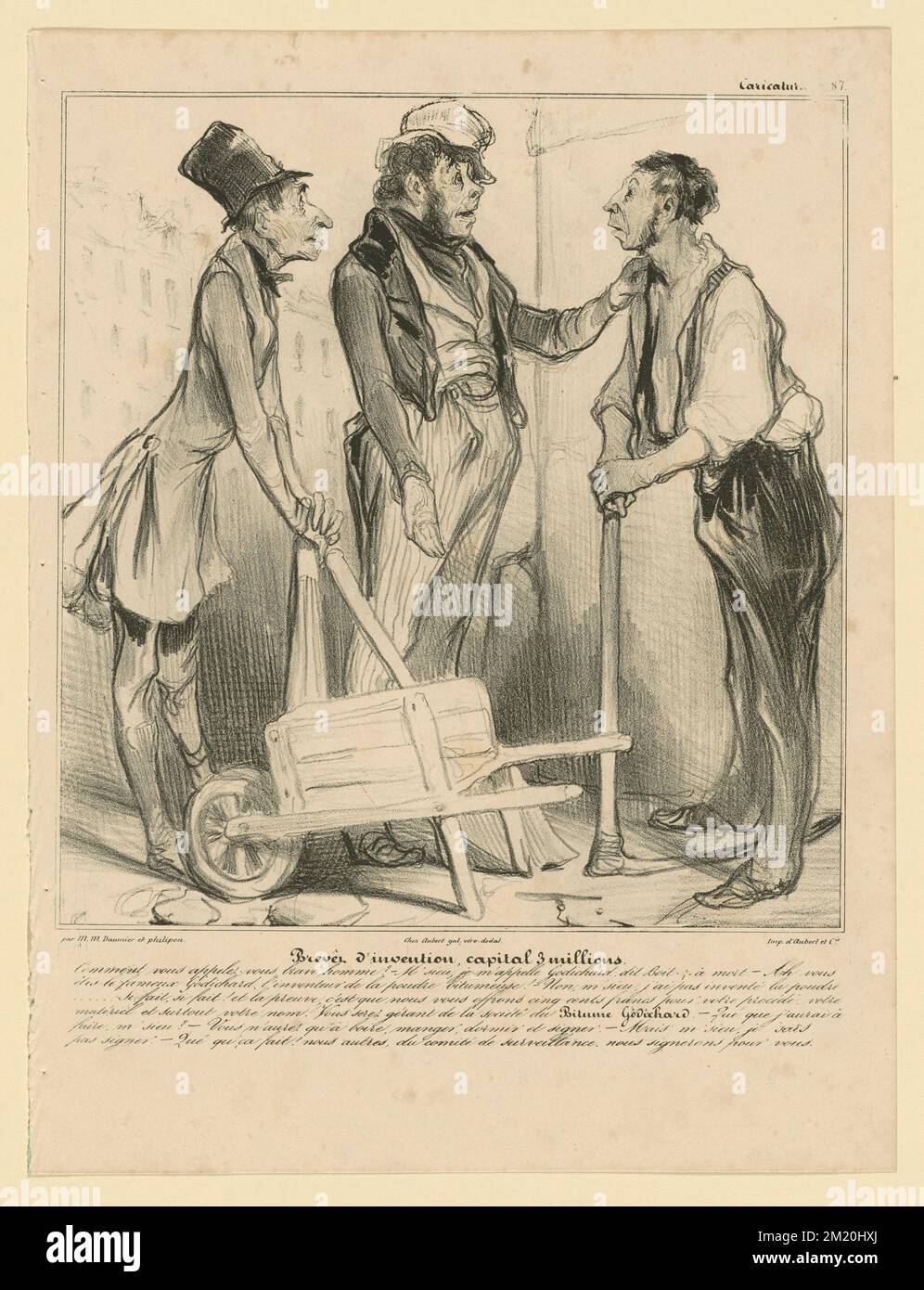 Brevet d'invention, capital 3 millions , Fictitious characters, Macaire ...