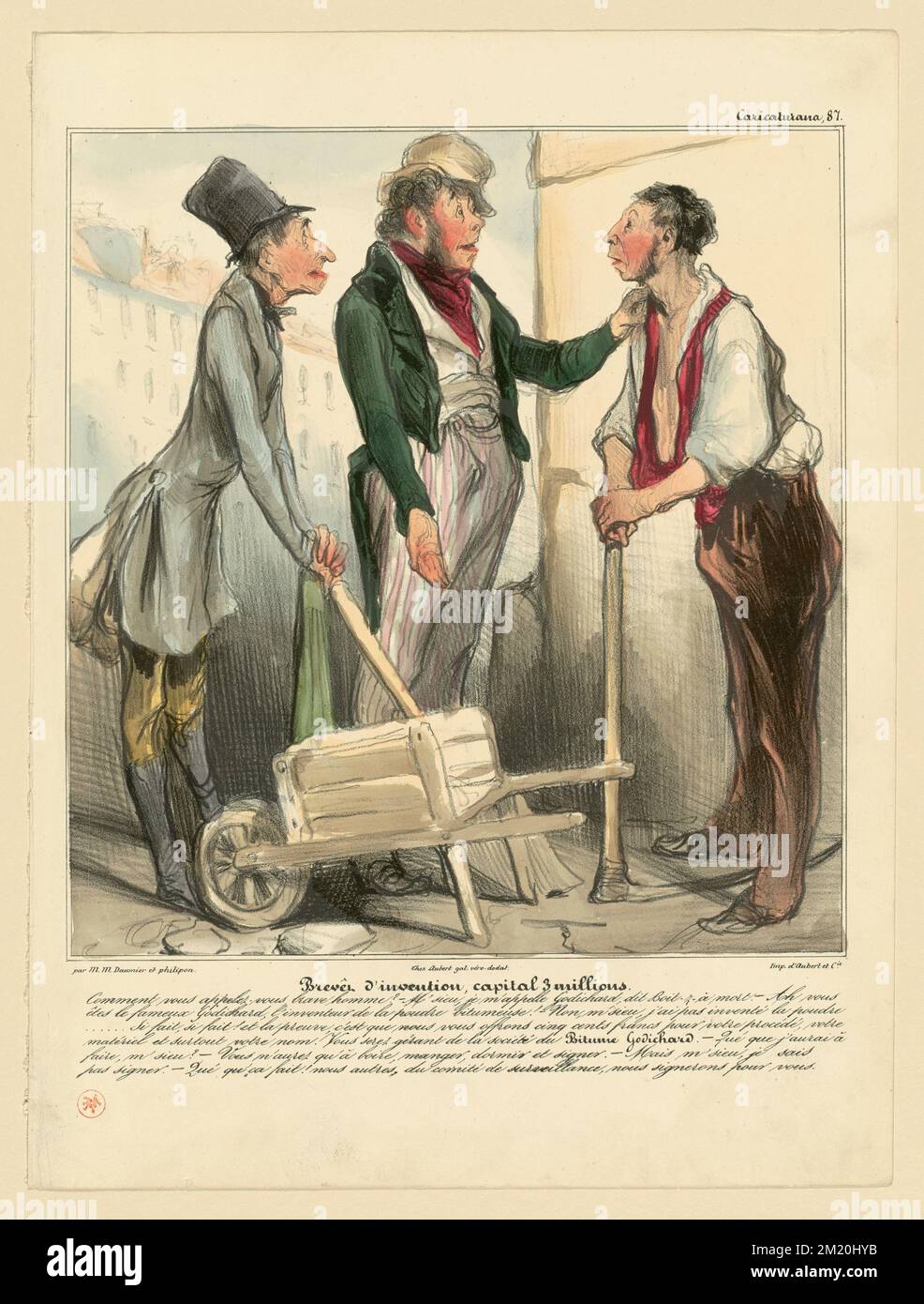Brevet d'invention, capital 3 millions , Fictitious characters, Macaire ...