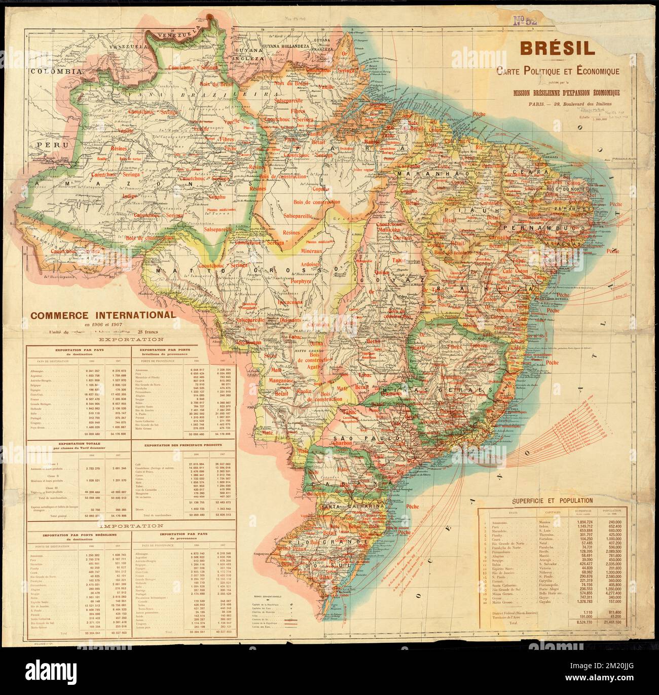 Brésil : carte politique et économique , Natural resources, Brazil ...