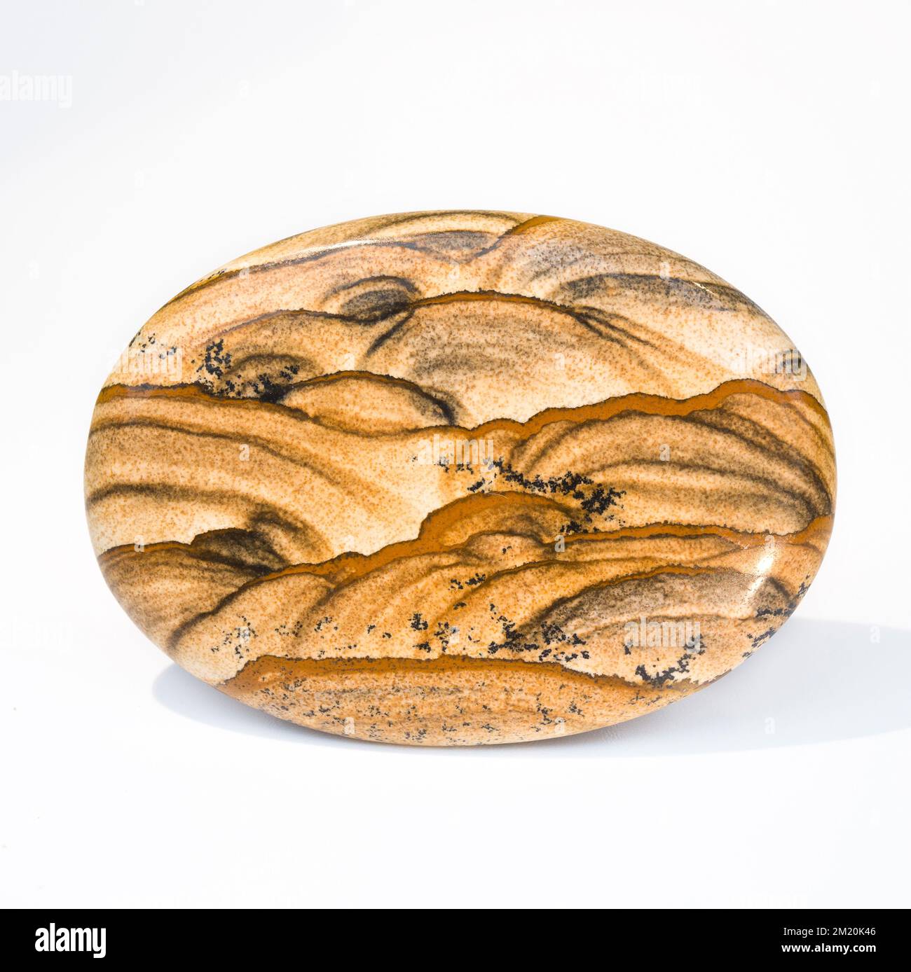 Macro close up colour photograph of 'Picture Jasper' a semi precious ...