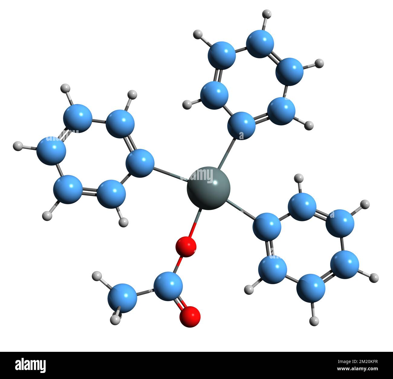 3D image of Fentin acetate skeletal formula - molecular chemical ...