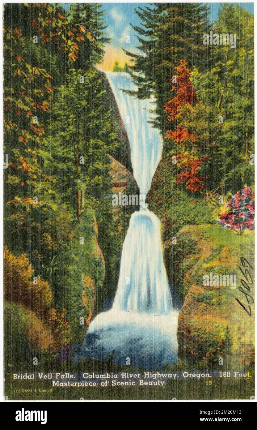 Bridal Veil Falls. Columbia River Highway, Oregon. 180 feet ...
