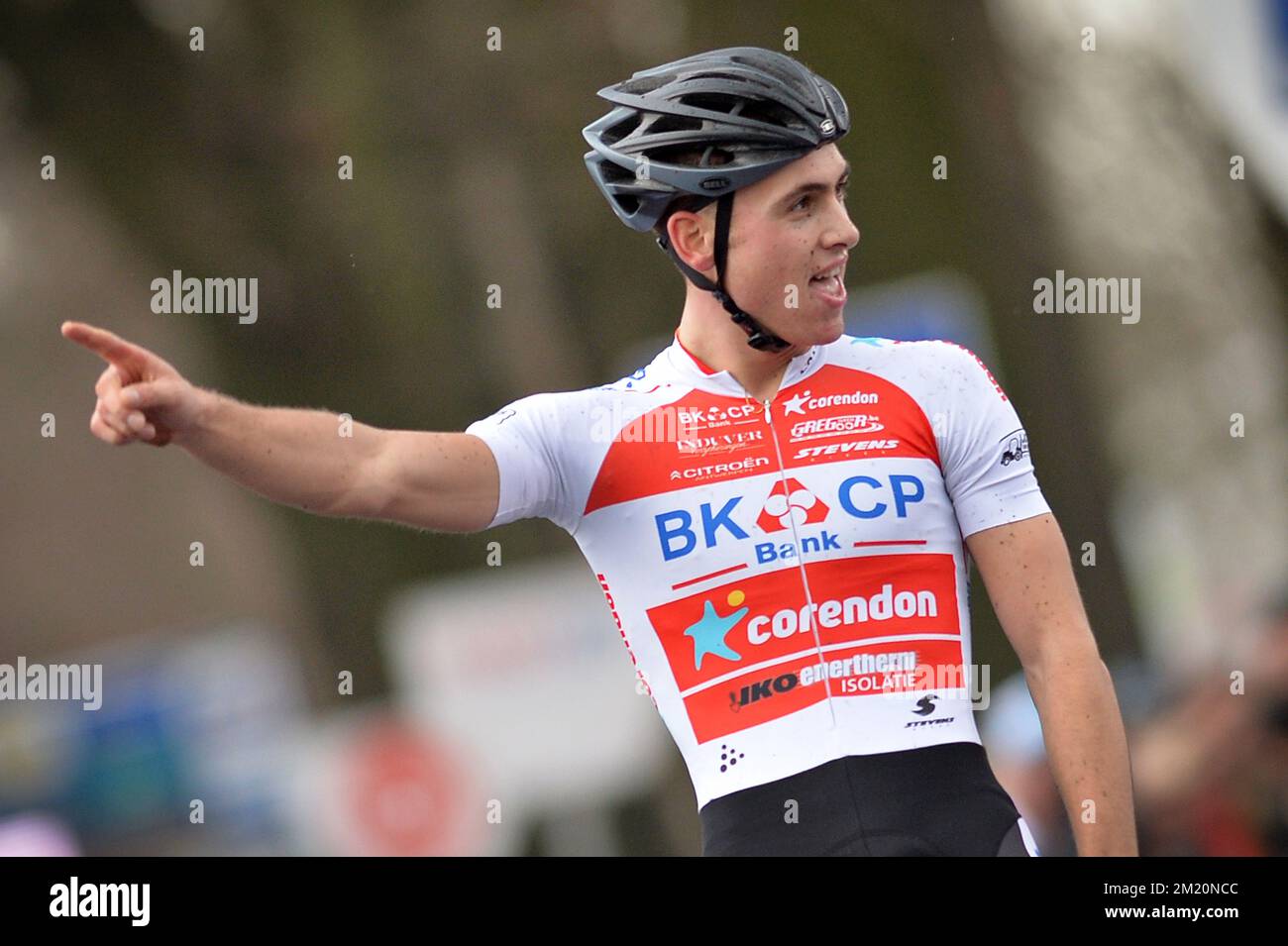 20151229 - LOENHOUT, BELGIUM: Belgian Daan Hoeyberghs celebrates as he ...