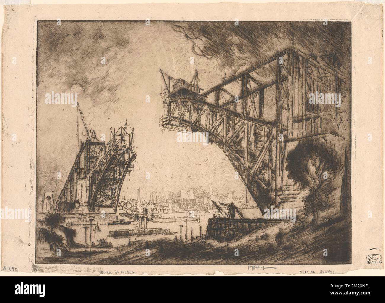 The bridge at Hell Gate , Drawbridges, Rivers. Joseph Pennell (1857 ...