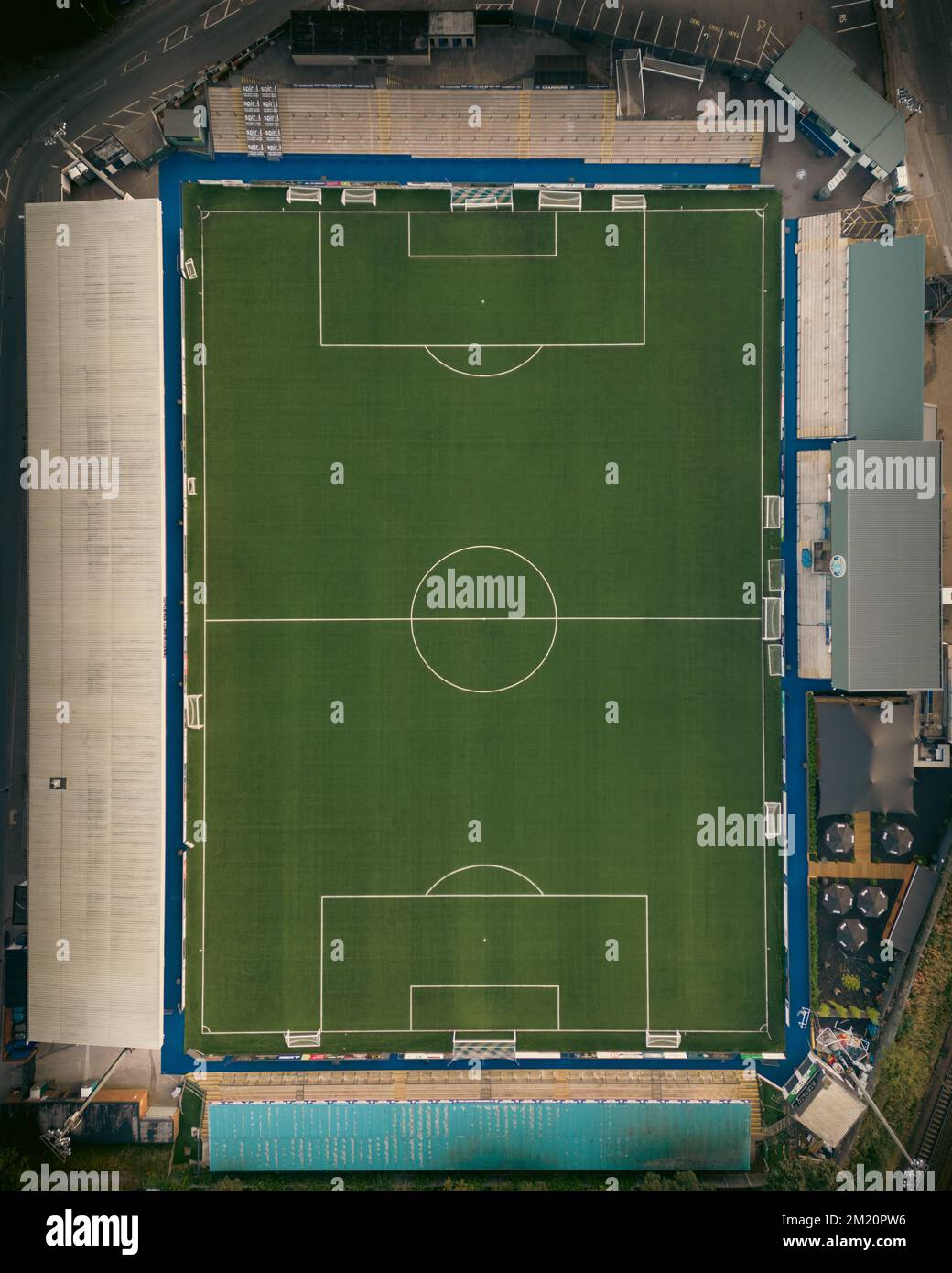 An aerial view of empty football pitch Stock Photo - Alamy