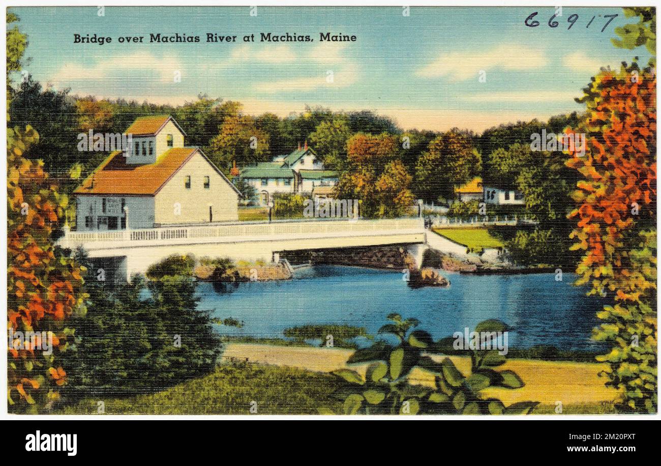 Bridge over Machias River at Machias, Maine , Bridges, Rivers, Tichnor ...