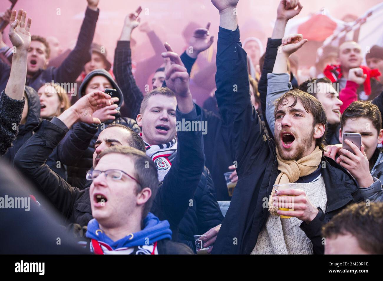 20160110 - BRUSSELS, BELGIUM: RWDM's supporters pictured during a ...