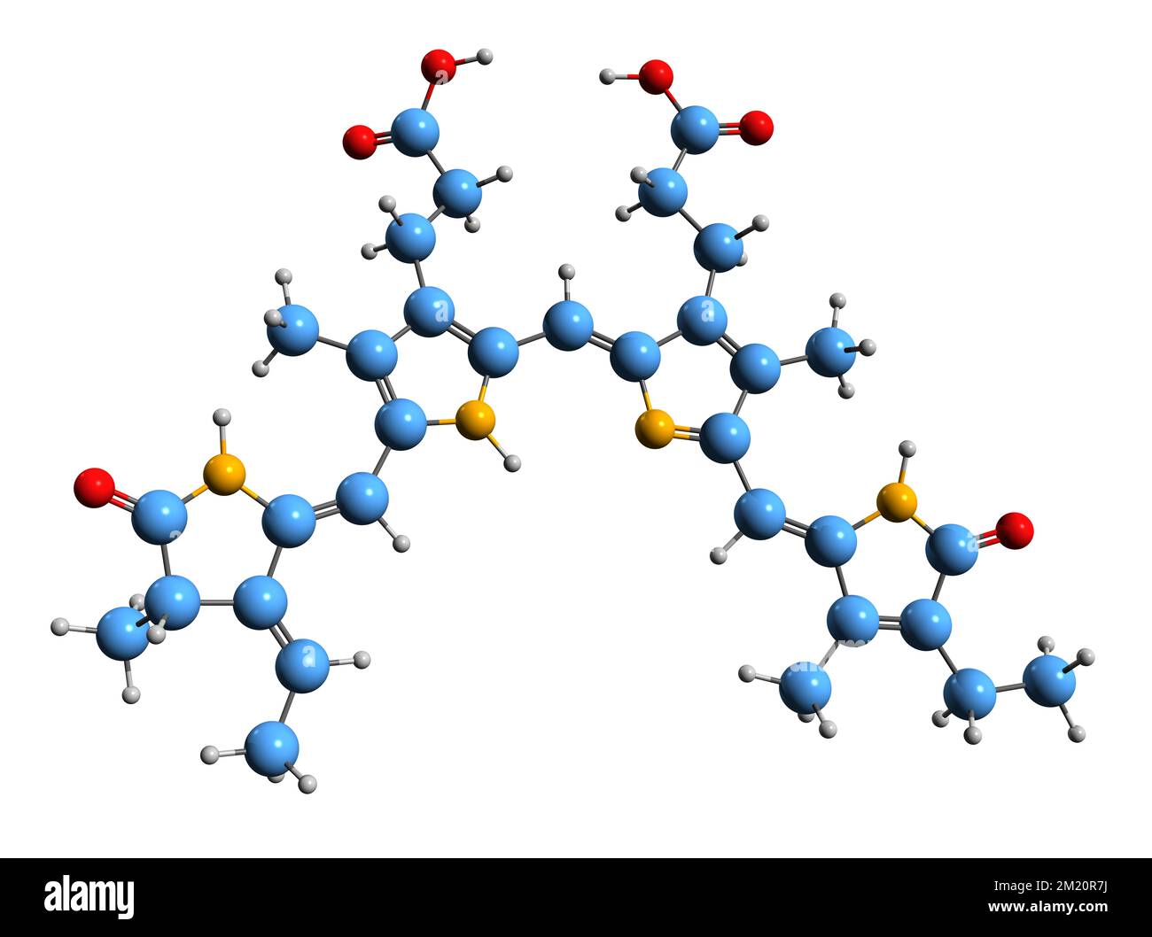 3d Image Of Phycocyanobilin Skeletal Formula Molecular Chemical Structure Of Blue Phycobilin