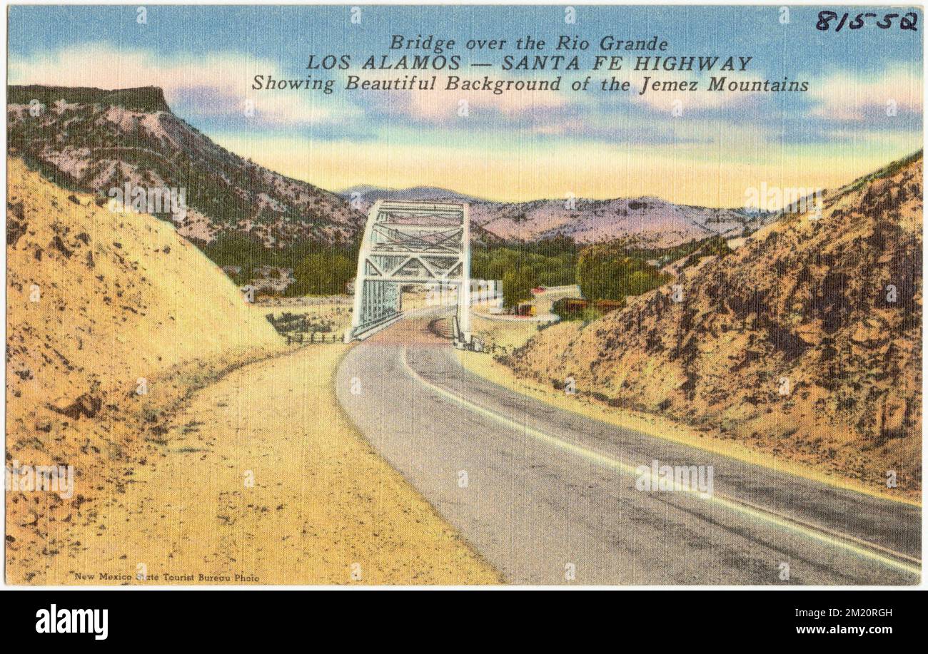 Bridge over the Rio Grande, Los Alamos -- Santa Fe Highway. Showing ...