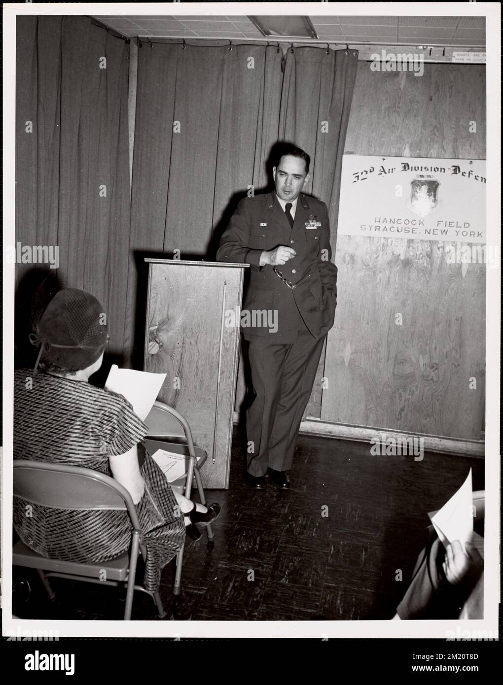 Briefing at Headquarters 32nd Air Division , Civil defense. Records of ...