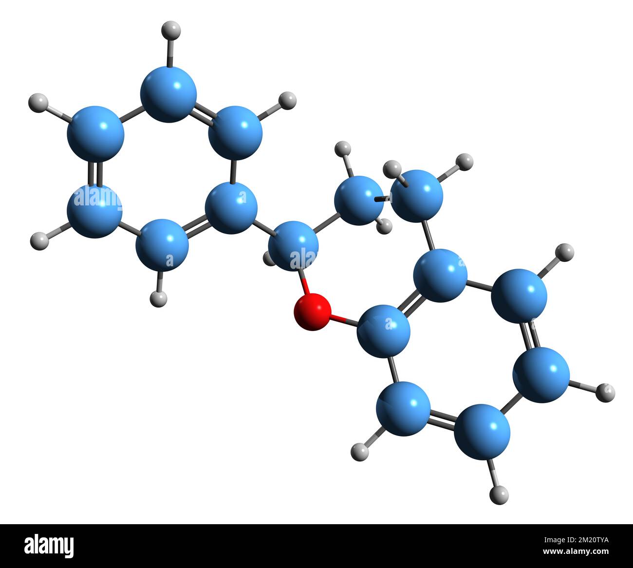 3d Image Of Flavan Skeletal Formula Molecular Chemical Structure Of Benzopyran Derivative