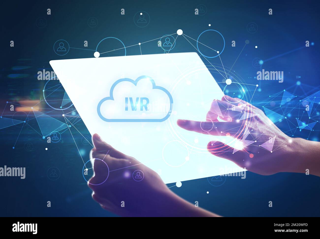 Hand holdig futuristic tablet concept Stock Photo - Alamy