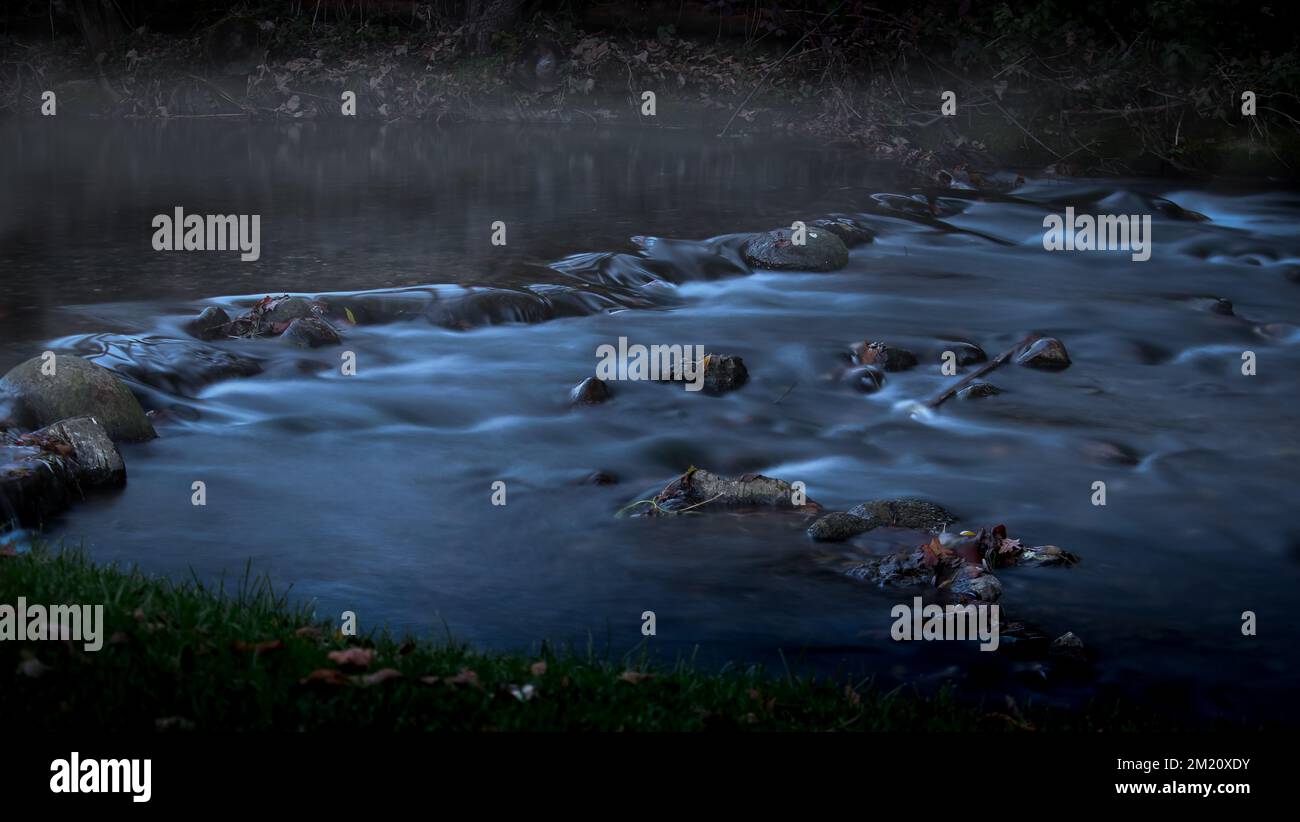 River in the moonlight Stock Photo - Alamy