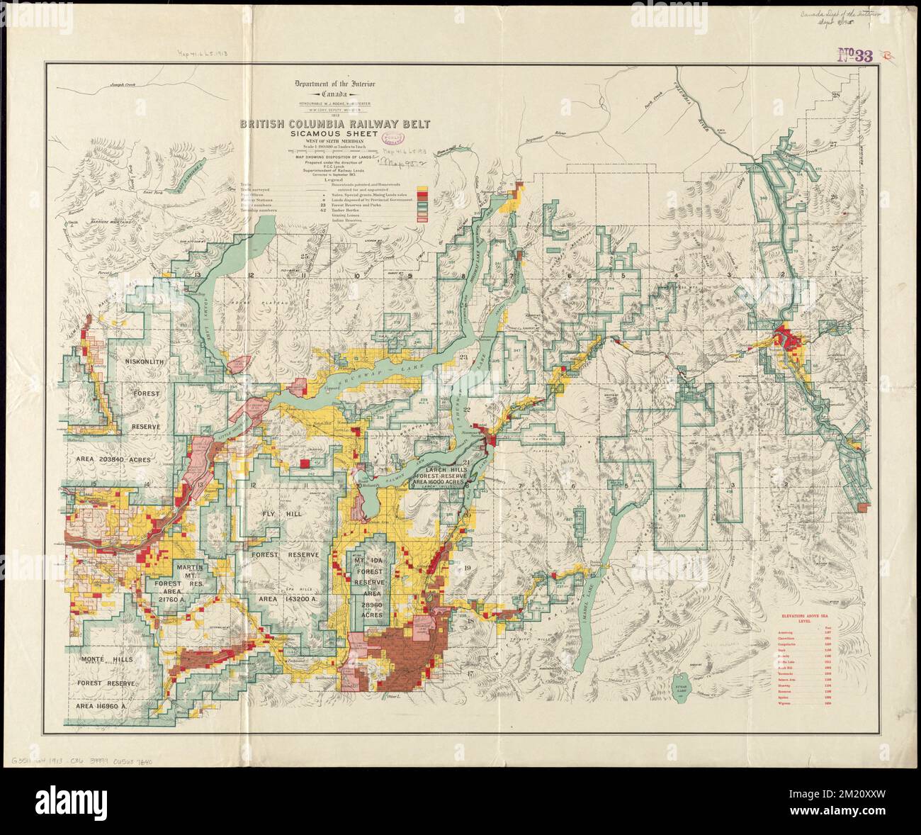 British Columbia railway belt : Sicamous sheet, west of sixth meridan ...