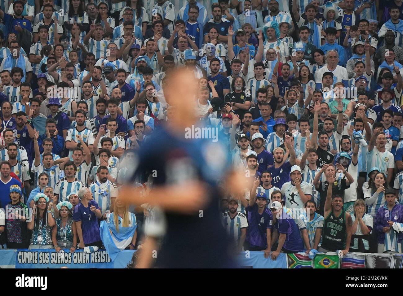 Lusail, Qatar. 13/12/2022, Argentina fans during the FIFA World Cup ...