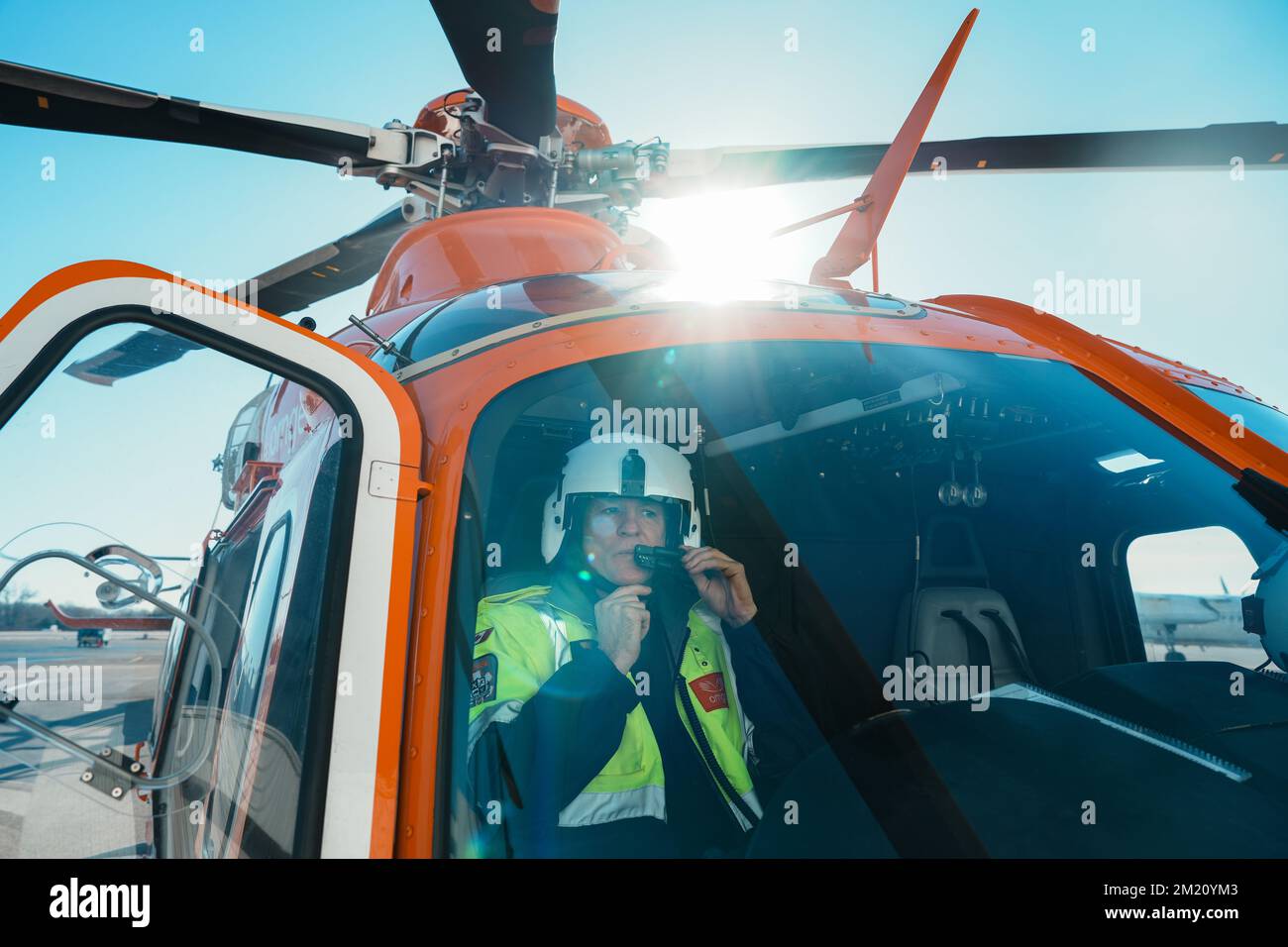 Pilot Neil Garthwaite sits in the cockpit of an ORNGE air ambulance ...