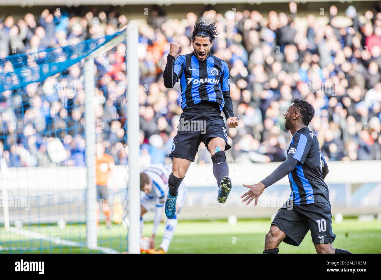 Club's Lior Refaelov celebrates with his teammates during the Jupiler ...