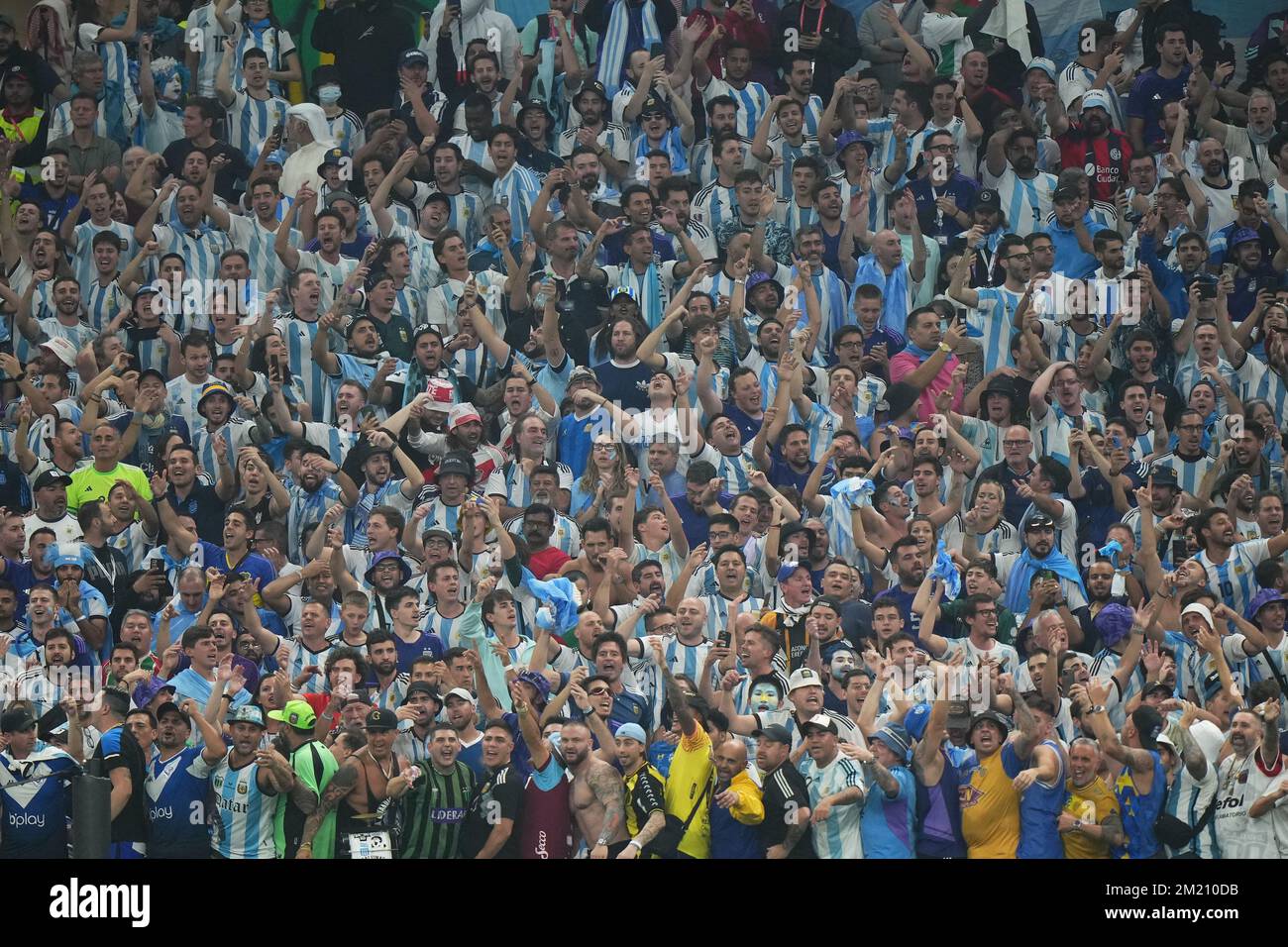 Lusail, Qatar. 13/12/2022, Argentina fans during the FIFA World Cup ...