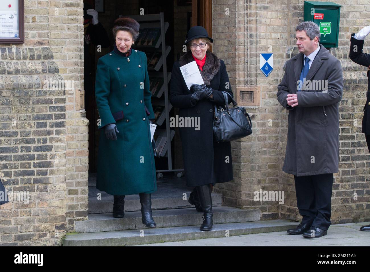 Britain's Princess Anne (L) pictured during the handover of the banners ...