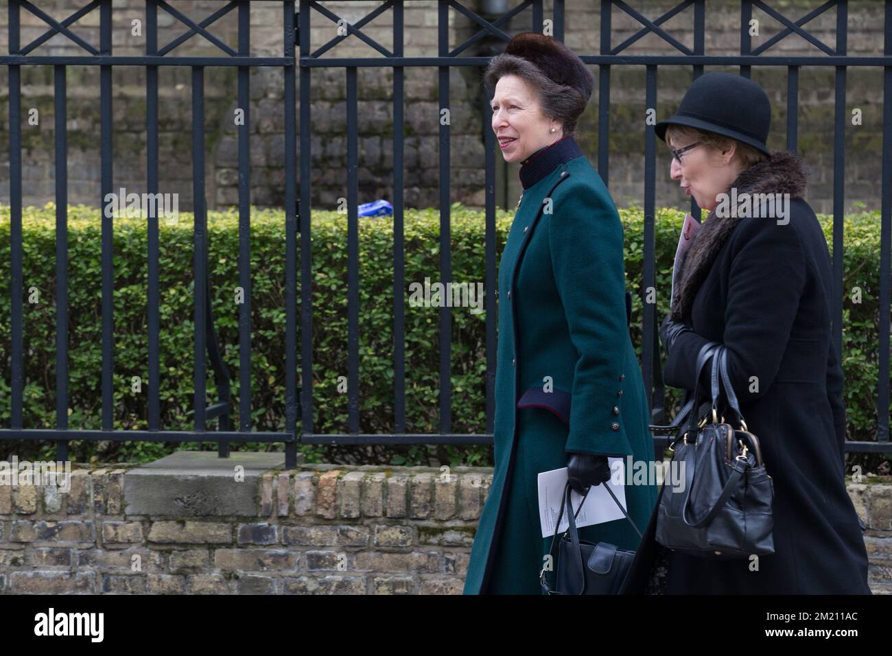 Britain's Princess Anne (L) pictured during the handover of the banners ...