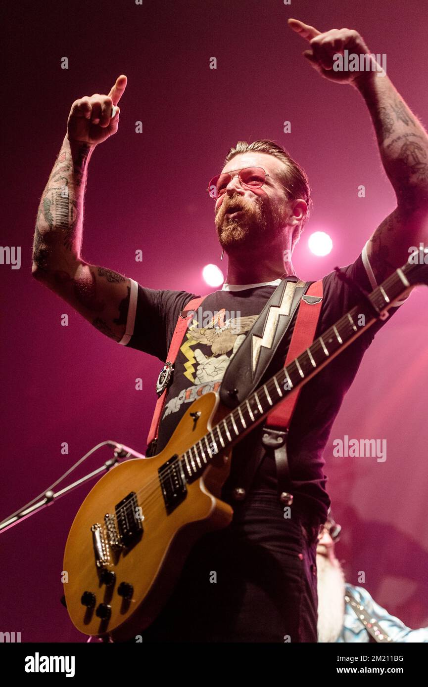 musician Jesse Hughes pictured in action during a concert of American ...