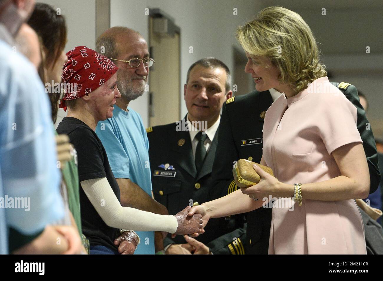 Queen Mathilde of Belgium pictured during a visit to the military ...