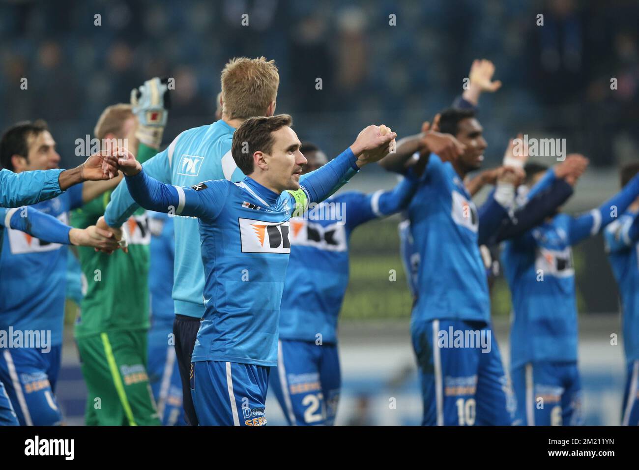 Gent's players celebrate after the Jupiler Pro League match between KAA ...
