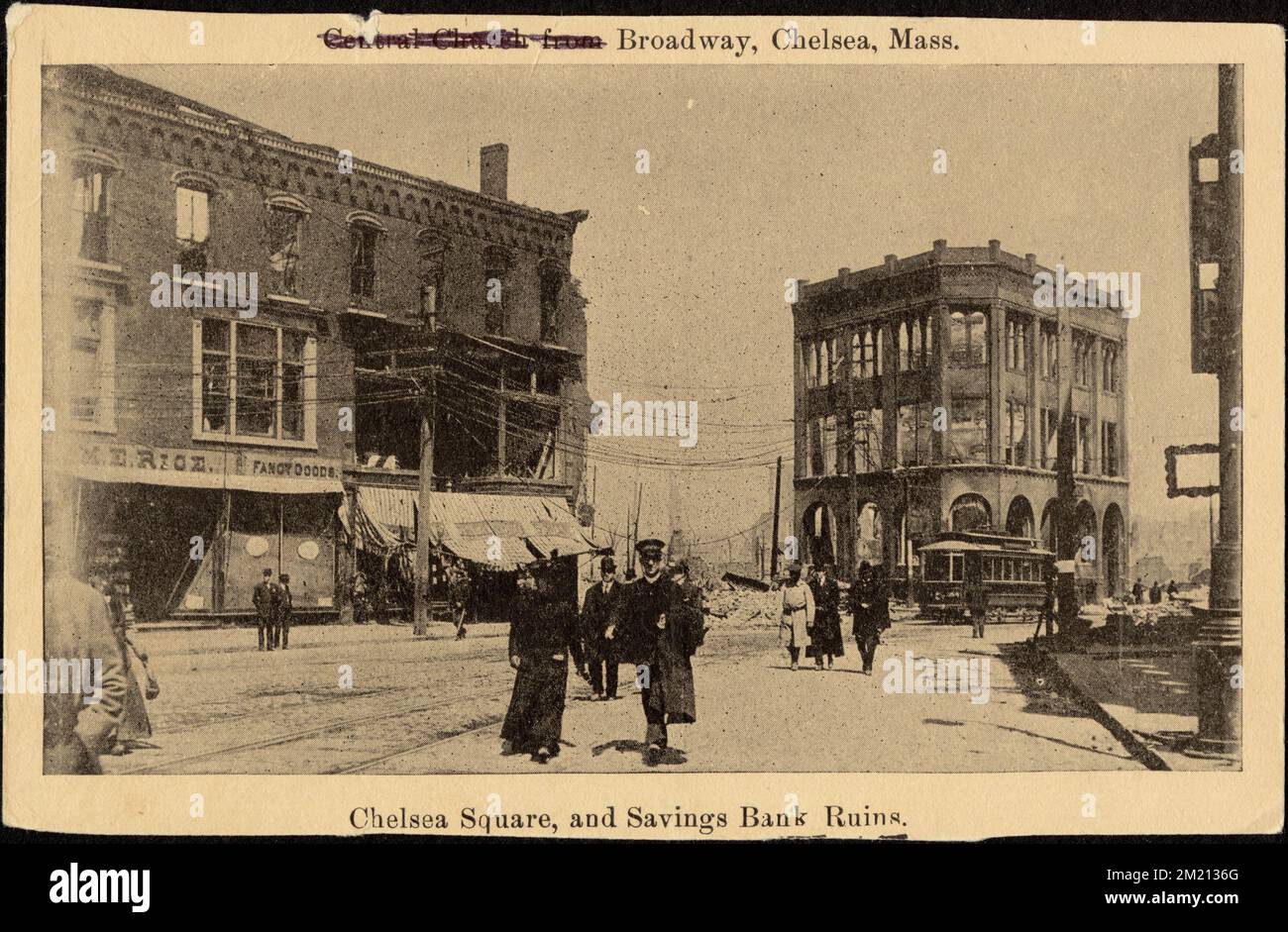 Broadway, Chelsea, Mass. Chelsea Square, and savings bank ruins , Fires ...