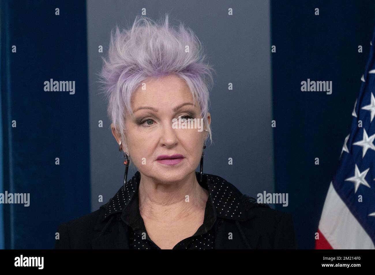 Washington, DC, December 13, 2022. Musician Cyndi Lauper makes a ...