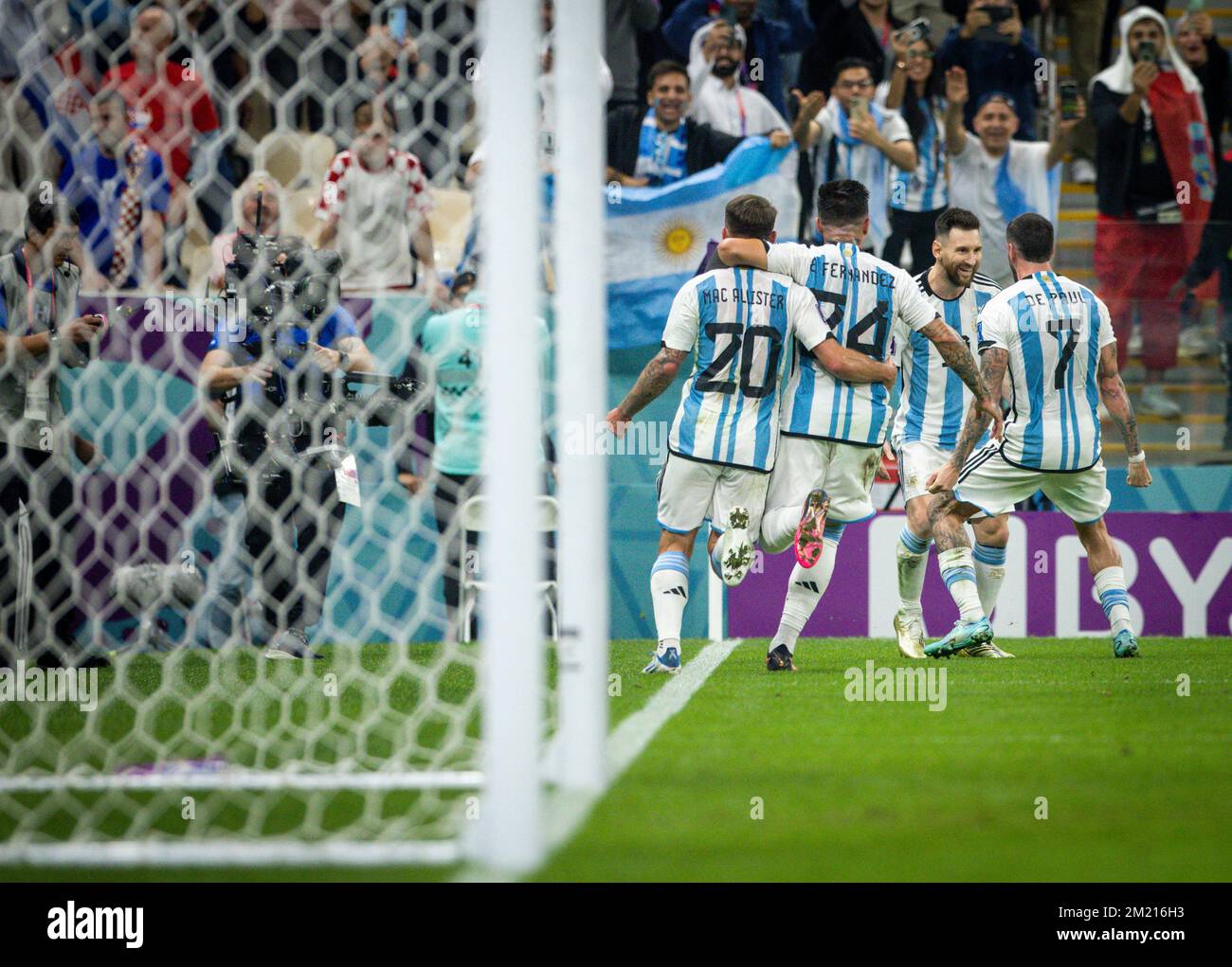 Doha, Qatar. 13th Dec, 2022. Goal celebration: Alexis Mac Allister (Arg ...