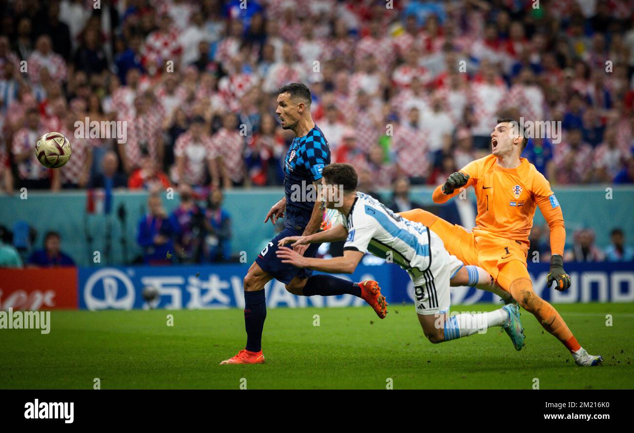 Doha, Qatar. 13th Dec, 2022. Foul from Torwart Dominik Livakovic ...