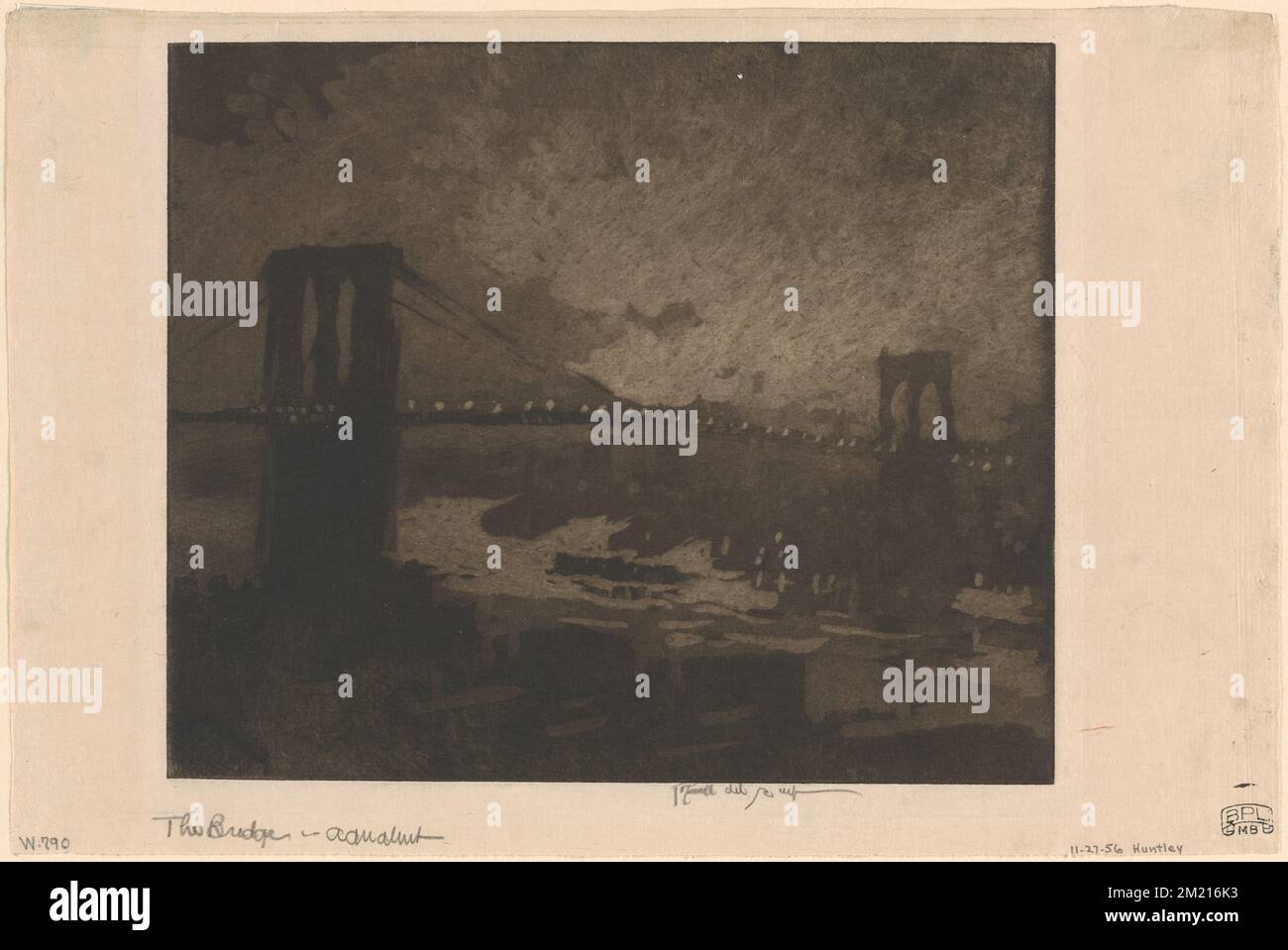 Brooklyn Bridge at night , Bridges, Night, Rivers. Joseph Pennell (1857 ...