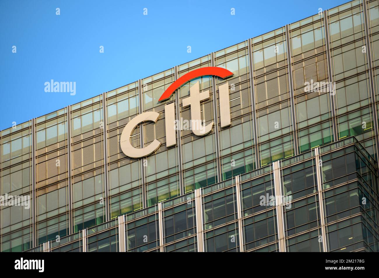 LONDON - November 4, 2020: CITI logo at top of company offices at ...