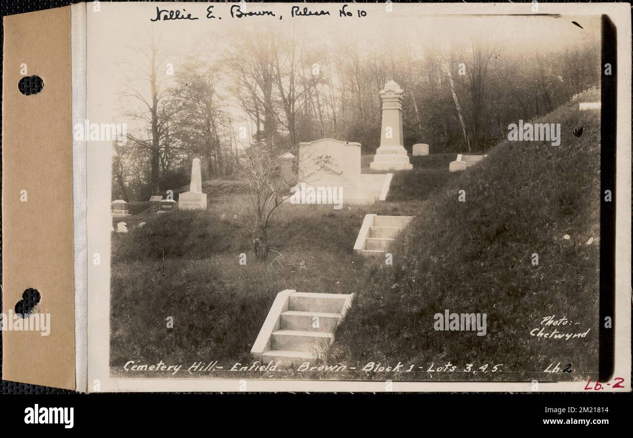 Brown, Cemetery Hill Cemetery, Block 1, lots 3, 4, 5, Enfield, Mass ...