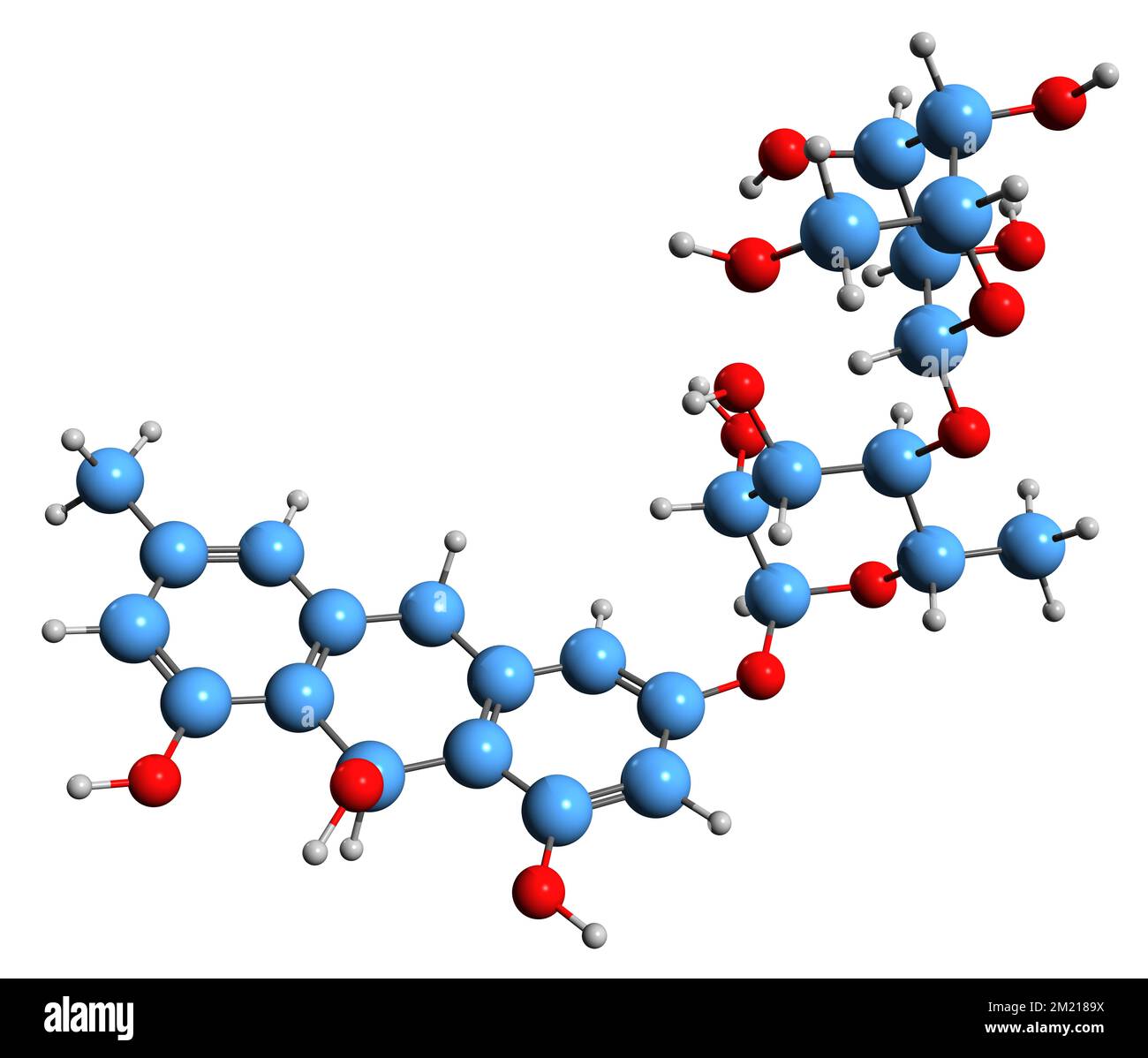 3D image of frangularoside skeletal formula - molecular chemical ...