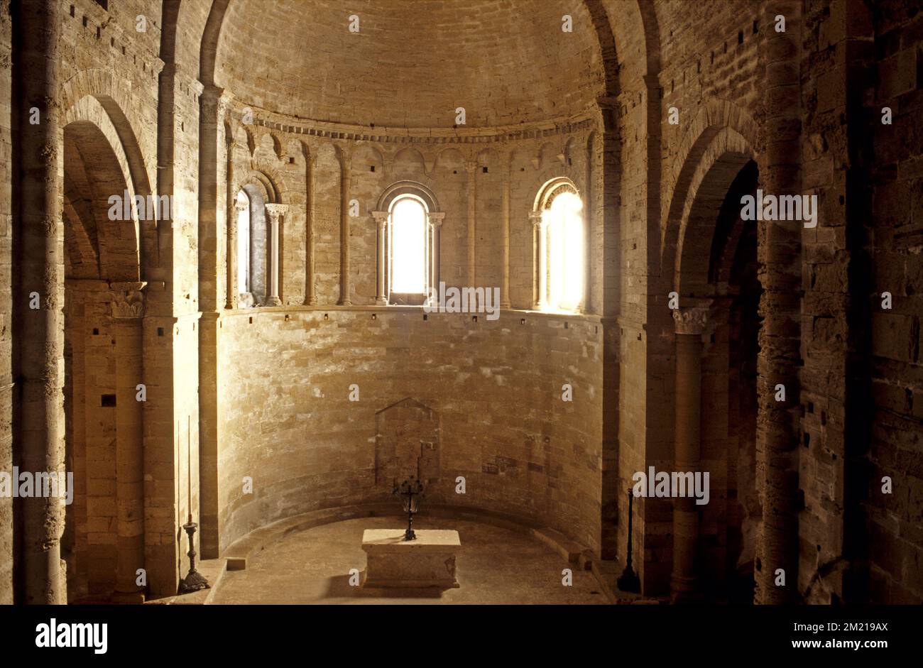 Maguelone Abbey, interior architecture. Detail, remains. Villeneuve-les ...