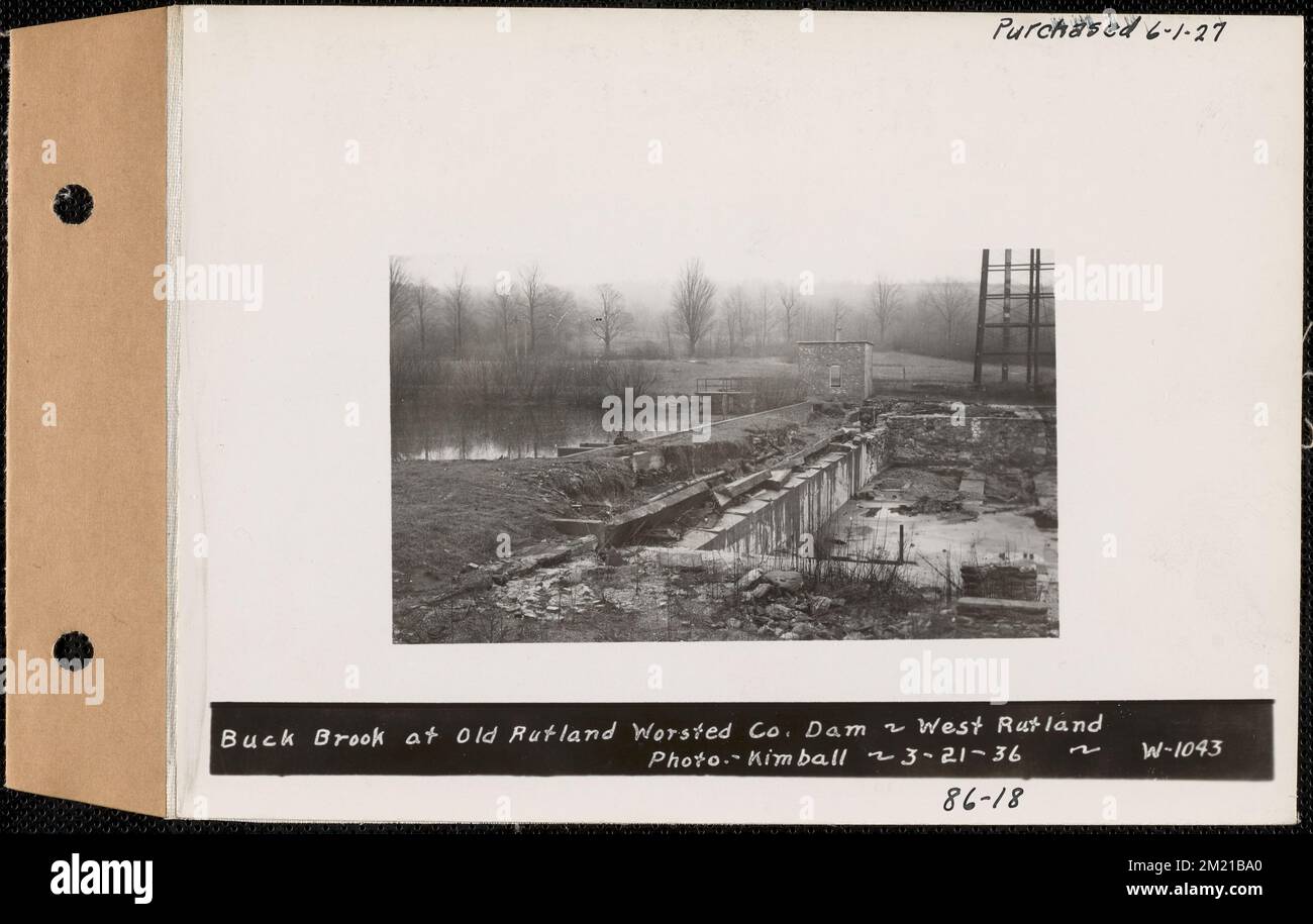 Buck Brook at old Rutland Worsted Co. dam, West Rutland, Rutland, Mass ...