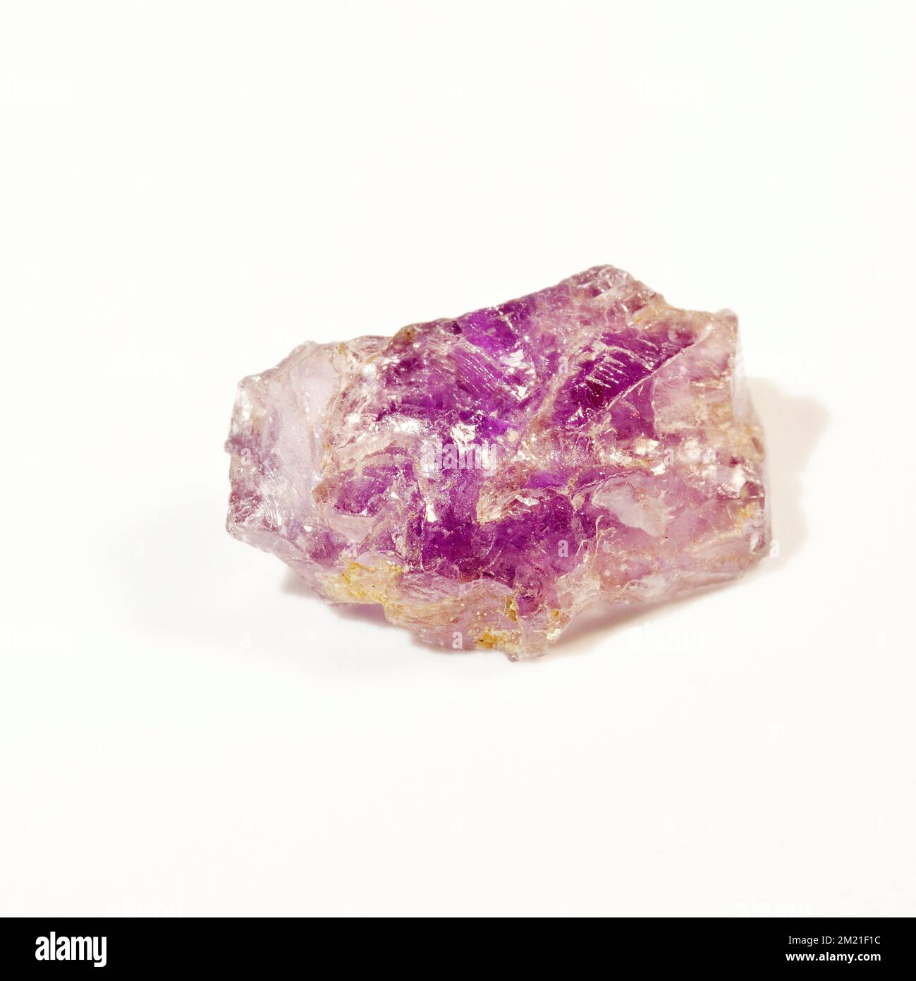 Macro close up colour photograph of 'Violet Scapolite' a semi precious ...